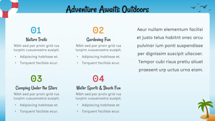 Free - Summer Holidays Presentation Theme for PowerPoint and Google Slides