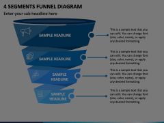 Free 4 Segments Funnel Diagram for PowerPoint and Google Slides
