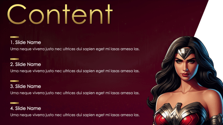 Free - Wonder Woman Presentation Theme for PowerPoint and Google Slides