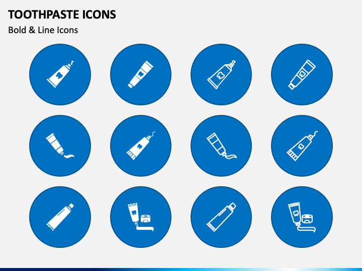 Toothpaste Icons for PowerPoint and Google Slides - PPT Slides