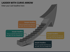 Ladder with Curve Arrow PowerPoint and Google Slides Template - PPT Slides