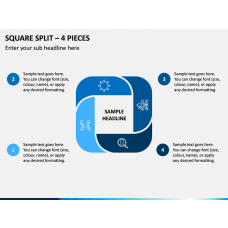 Rectangle Split In 4 Pieces PowerPoint Template - PPT Slides