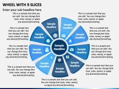 Wheel with 9 Slices PowerPoint Presentation Slides - PPT Template