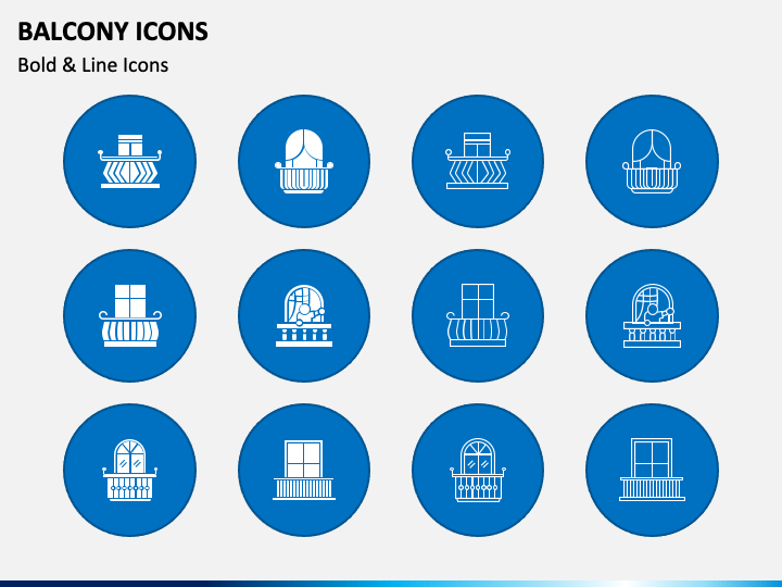 Balcony Icons for PowerPoint and Google Slides - PPT Slides