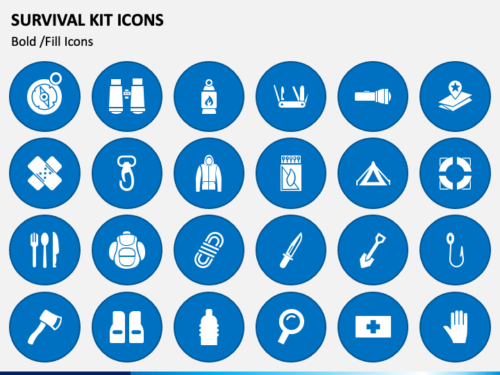 Survival Kit Icons for PowerPoint and Google Slides - PPT Slides