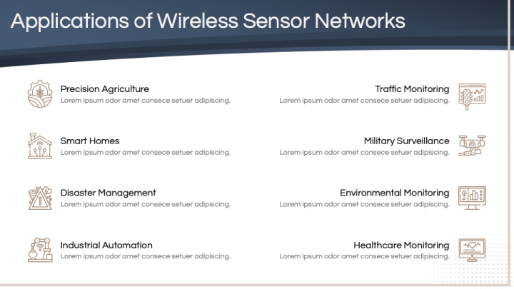 Wireless Sensor Network PowerPoint and Google Slides Template - PPT Slides