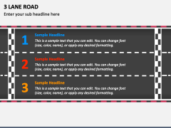 3 Lane Road for PowerPoint and Google Slides - PPT Slides