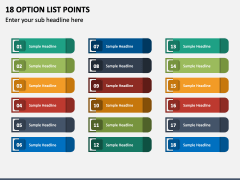 18 Option List Points PowerPoint Template and Google Slides Theme