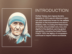 Free - Mother Teresa Presentation for PowerPoint and Google Slides - PPT Slides