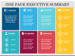 One Page Executive Summary PowerPoint Template - PPT Slides