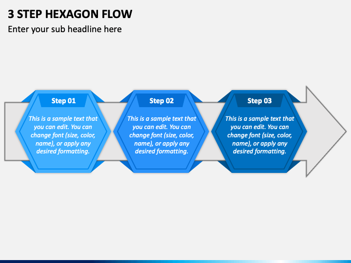 3 Step Hexagon Flow PowerPoint Template and Google Slides Theme