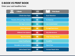 E-Book Vs Print Book PowerPoint and Google Slides Template - PPT Slides