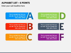 Alphabet List - 6 Points PowerPoint Presentation Slides - PPT Template