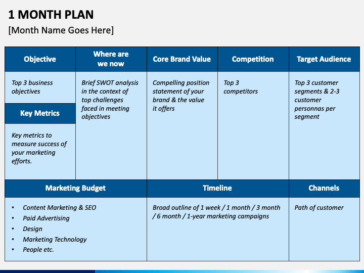 1 Month Plan PowerPoint and Google Slides Template - PPT Slides
