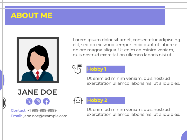 Free - Minimalist Resume PowerPoint Template and Google Slides Theme