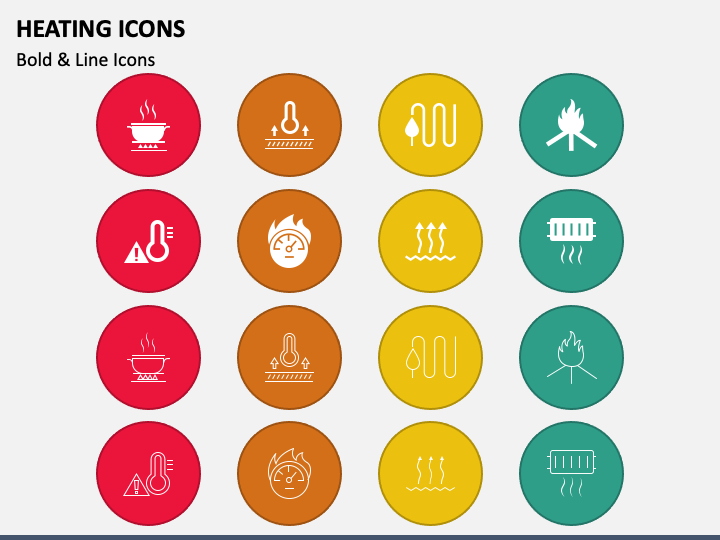 Heating Icons for PowerPoint and Google Slides - PPT Slides