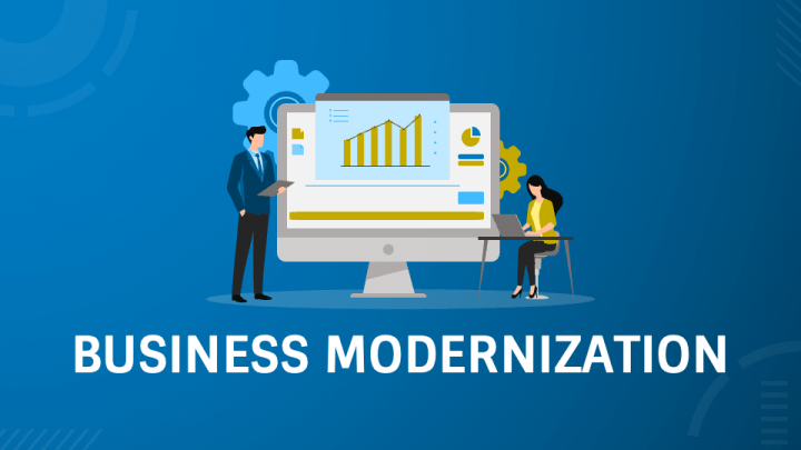 Business Modernization PowerPoint and Google Slides Template - PPT Slides