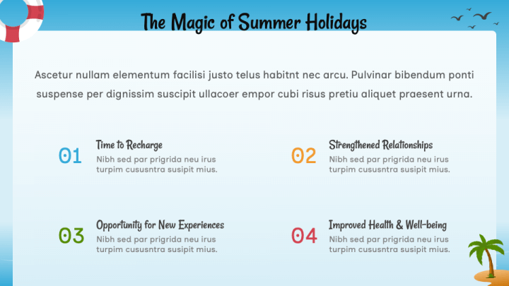Free - Summer Holidays Presentation Theme for PowerPoint and Google Slides