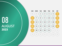Calendar 2023 Type 3 for PowerPoint and Google Slides - PPT Slides