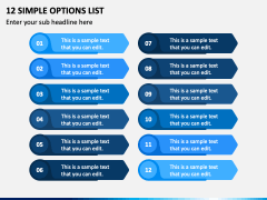 12 Simple Options List PowerPoint Template and Google Slides Theme