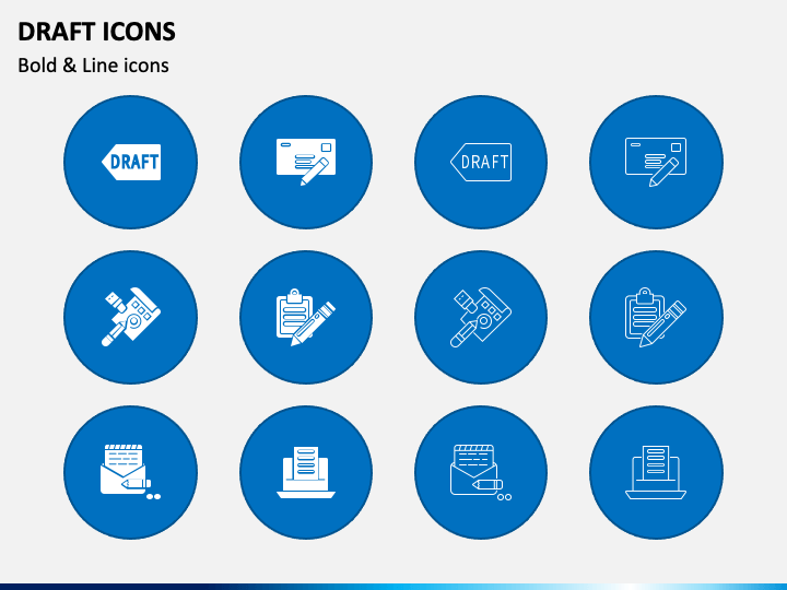 Draft Icons for PowerPoint and Google Slides - PPT Slides