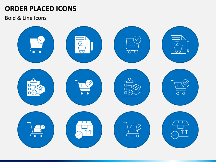 Order Placed Icons for PowerPoint and Google Slides - PPT Slides Order Placed Icons for PowerPoint and Google Slides - PPT Slides