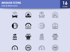 Mileage Icons for PowerPoint and Google Slides