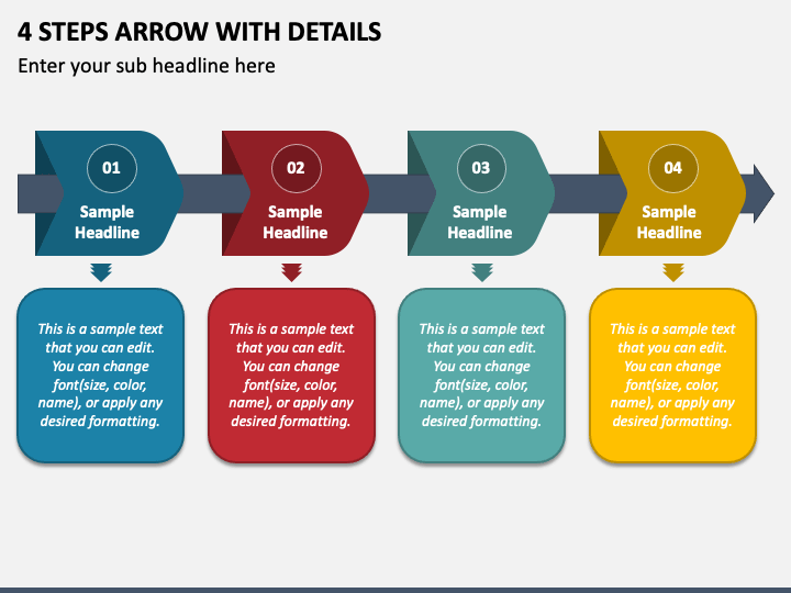 4 Steps Arrow With Details PowerPoint Presentation Slides - PPT Template