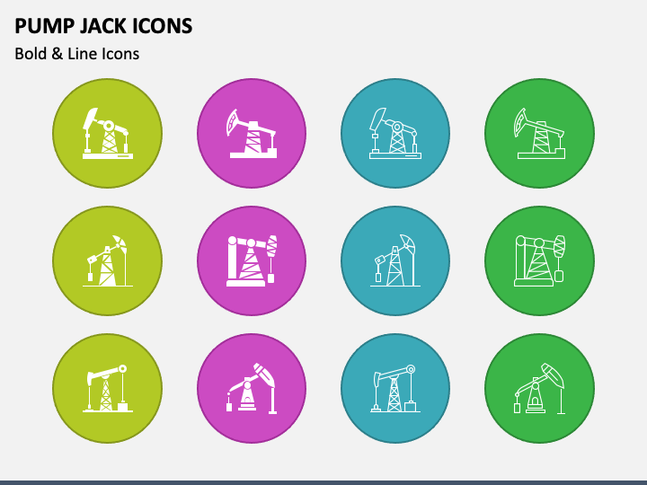 Pump Jack Icons for PowerPoint and Google Slides