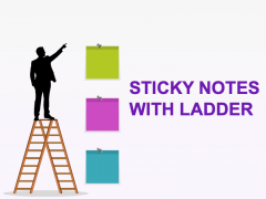 Sticky Notes with Ladder PowerPoint and Google Slides Template - PPT Slides