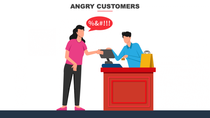 Angry Customers Illustration for PowerPoint and Google Slides - PPT Slides