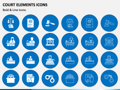 Court Elements Icons for PowerPoint and Google Slides - PPT Slides
