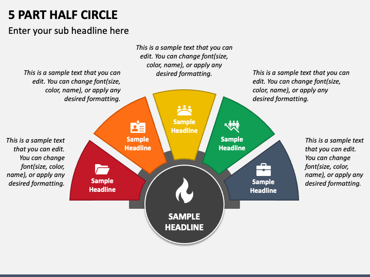 5 Part Half Circle PowerPoint Template and Google Slides Theme