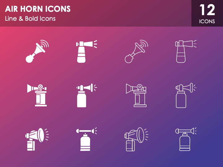 Air Horn Icons for PowerPoint and Google Slides - PPT Slides