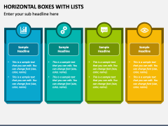 Horizontal Boxes With Lists PowerPoint and Google Slides Template - PPT Slides
