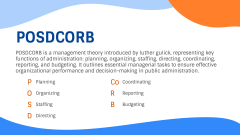 POSDCORB Theory PowerPoint and Google Slides Template - PPT Slides