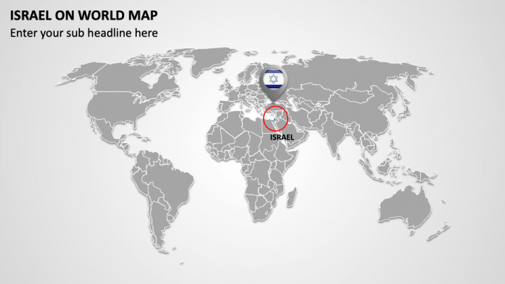 Israel on World Map for PowerPoint and Google Slides - PPT Slides