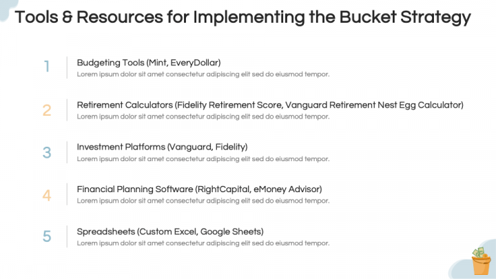 Bucket Strategy PowerPoint and Google Slides Template - PPT Slides