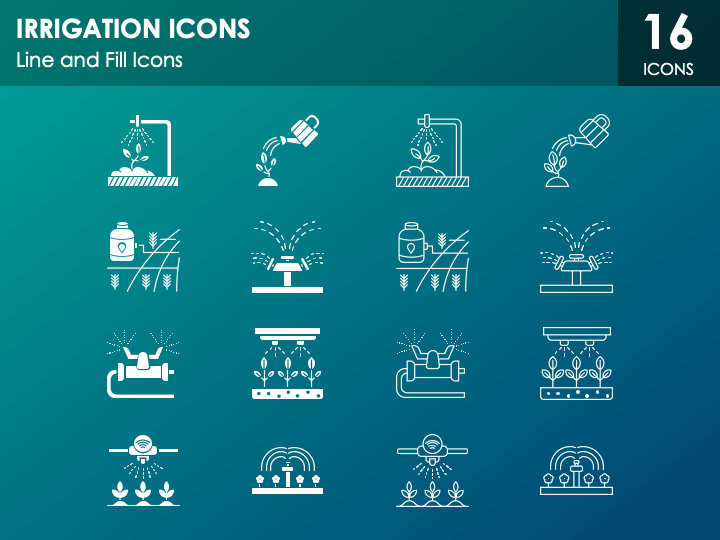 Irrigation Icons for PowerPoint and Google Slides