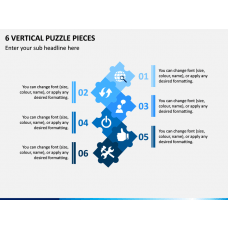 Question Mark Puzzle - 6 Pieces PowerPoint Template - PPT Slides