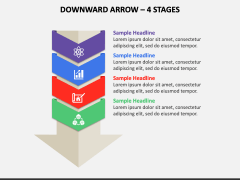 Downward Arrow - 4 Stages for PowerPoint and Google Slides - PPT Slides