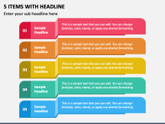 5 Items with Headline PowerPoint Template and Google Slides Theme