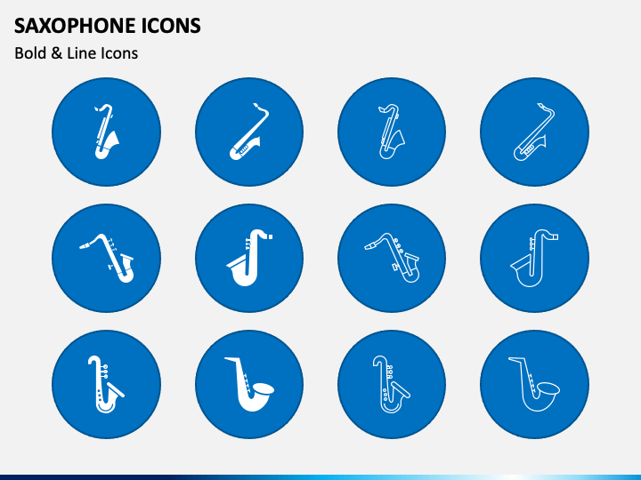 Saxophone Icons for PowerPoint and Google Slides - PPT Slides