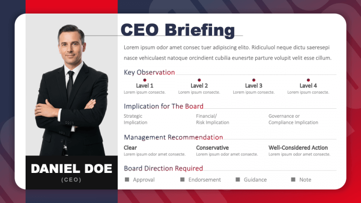 CEO Briefing PowerPoint and Google Slides Template - PPT Slides