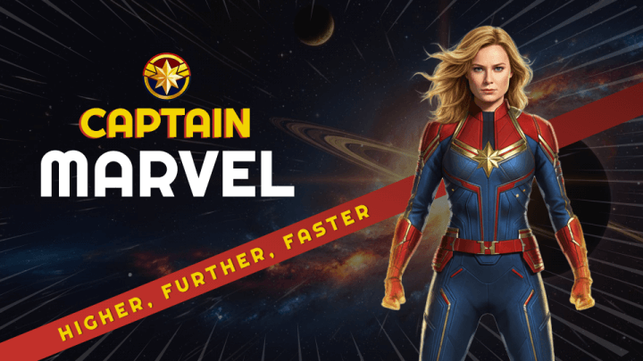 Free - Captain Marvel Theme for PowerPoint and Google Slides - PPT Slides