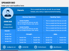 Speaker Bio PowerPoint and Google Slides Template - PPT Slides
