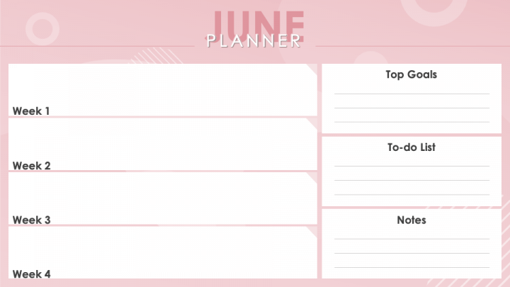June Planner PowerPoint and Google Slides Template - PPT Slides
