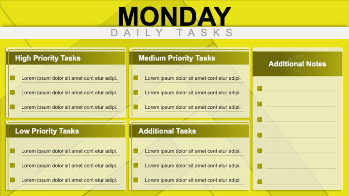 Free - Monday Tasks PowerPoint and Google Slides Template - PPT Slides