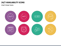 24/7 Availability Icons for PowerPoint and Google Slides - PPT Slides