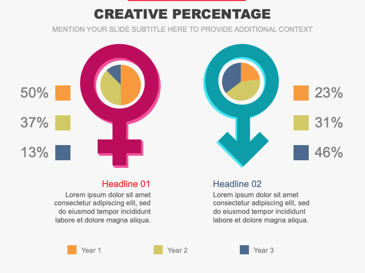 Creative Percentage Infographics for PowerPoint and Google Slides - PPT ...